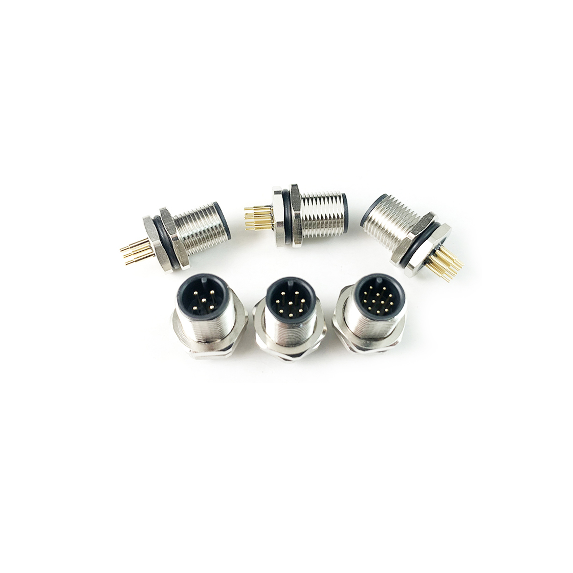 M12防水连接器 B编码 3PIN 板端公头 前锁面板式M12 SW17T-30L - 电子谷 - 连接器全品类服务平台